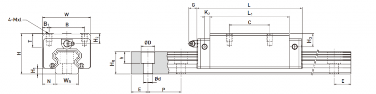 Hiwin Hgw30cc Linear Guideways Hgw30cc Hiwin Digital Machine Tool Thk